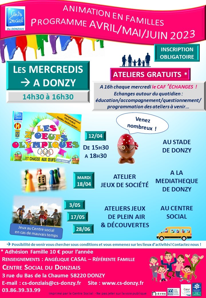 Animation collective famille - Centre social du Donziais